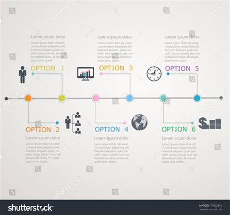 Timeline Infographics Template Stepwise Structure Vector De Stock Libre De Regalías 176932859