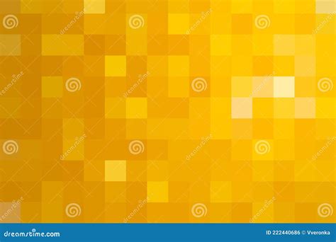 Abstract Pixel Yellow Background Gold Geometric Texture From Squares Vector Pattern Of Square