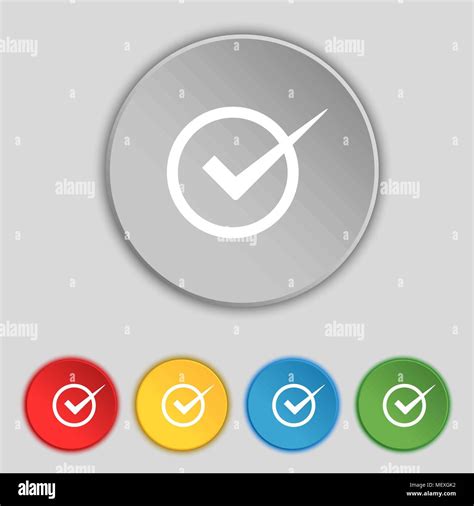 Check Mark Sign Icon Checkbox Button Set Colur Buttons Vector Illustration Stock Vector Image