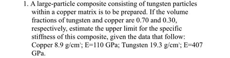 solved a large particle composite consisting of tungsten