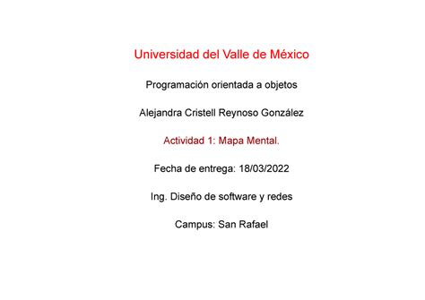 mapa mental programación orientada a objetos Programación UVM Studocu