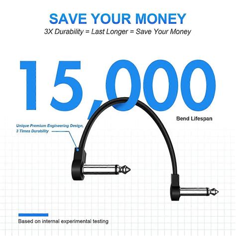 6 Pack 6 Inch Guitar Patch Cable Inst Ent Guitar Pedal Cable Right