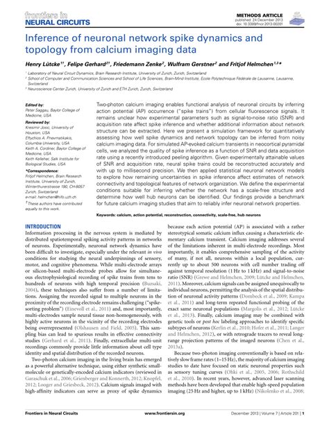Pdf Inference Of Neuronal Network Spike Dynamics And Topology From