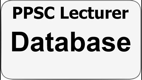 Ppsc Computer Science Lecturer Preparation Database Management System