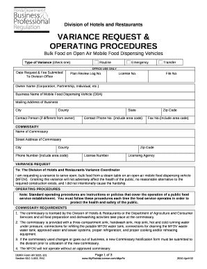 VARIANCE REQUEST Doc Template PdfFiller