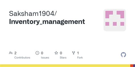 GitHub Saksham Inventory Management
