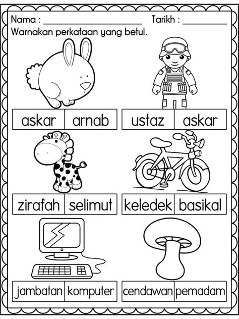 Ulangkaji Perkataan Bahasa Melayu Prasekolah 6