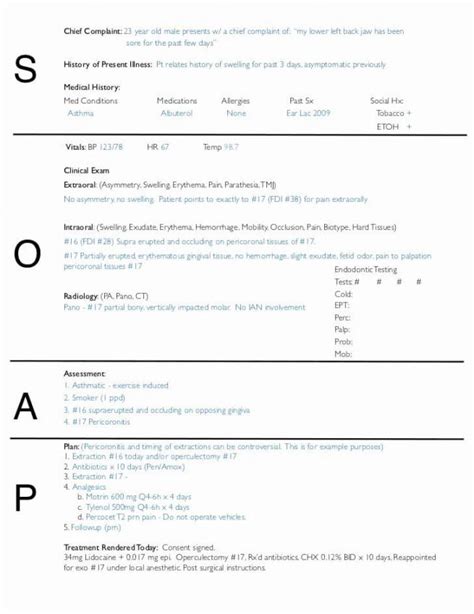 Soap Note Example Ot