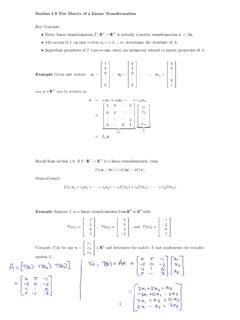 Section 1 9 The Matrix Of A Linear Transformation Section 1 9 The