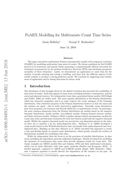 Pdf Poarx Modelling For Multivariate Count Time Series