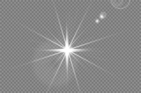 스타 폭발 벡터 일러스트 레이 션 빛나는 태양 투명 한 배경에 고립 된 햇빛 프리미엄 벡터