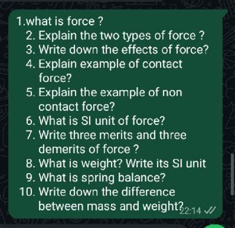 What Is Force Explain The Two Types Of Force Write Down The Effects Of