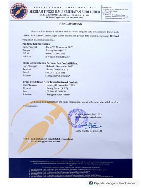 Pengumuman Foto Id Card Pdf