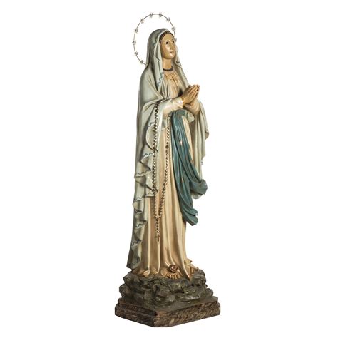 Our Lady Of Lourdes Statue In Wood Paste Crystal Eyes 120 Cm Online