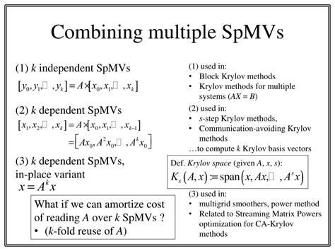 Ppt Avoiding Communication In Sparse Matrix Vector Multiply Spmv