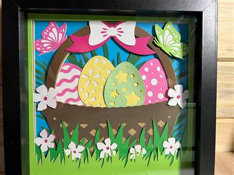Easter Spring Basket Shadow Box Wall Decor Etsy