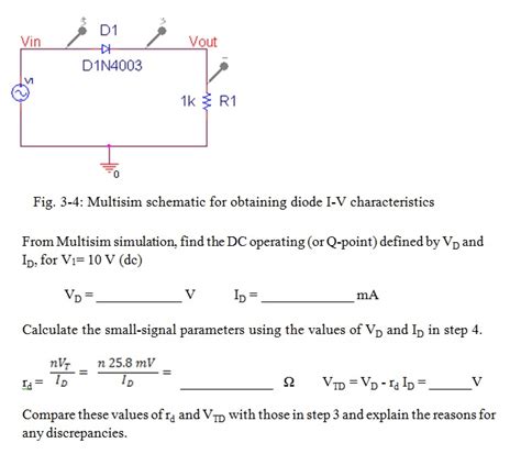 Solved D1 Vin Vout D1n4003 Vm 0 Fig 3 4 Multisim Schematic