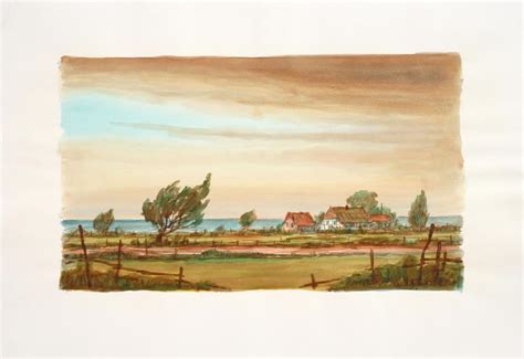 At Auction Helmut Maletzke Helmut Maletzke Gehöft Am Wasser Friedrichshagen Wohl 1980er