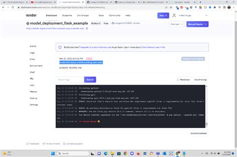 Exited With Status 1 While Building Your Code Render
