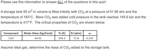 Use The Information Provided To Answer The Following 1 Determine Tr And Pr Relative T And