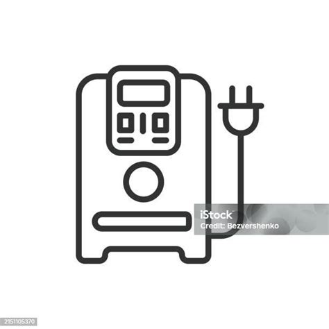 Ups의 라인 설계 Ups 무정전 전원 공급 백업 배터리 에너지 백색 배경 벡터에 통하고 있습니다 Ups 편집 가능한 획