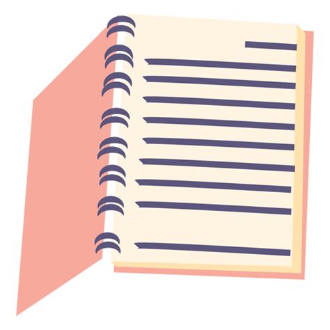 Open Spiral Notebook Flat Icon Png And Svg Design For T Shirts