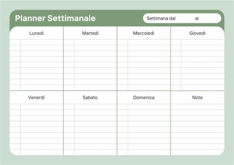 Planner Settimanale Da Stampare Modelli Gratuiti Canva