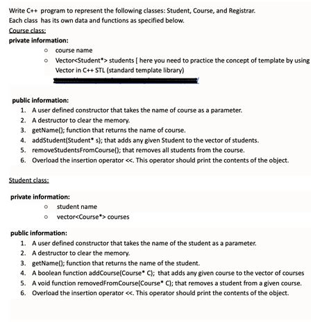 Solved Write C Program To Represent The Following Classes