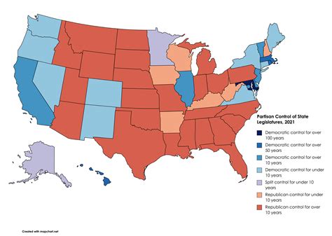Partisan Control Of State Legislatures 2021 R Mapporn