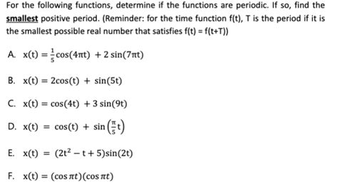 solved for the following functions determine if the
