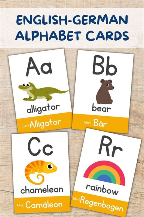 English German Alphabet Cards