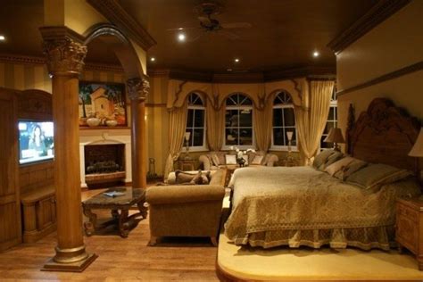Luxury House Bedroom With Large Bed And Tv Wall Mount Hot Tuscan Mom