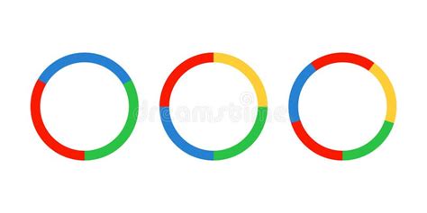 Customer Review Business Colorful Pie Charts Illustrating Data Distribution Stock Illustration