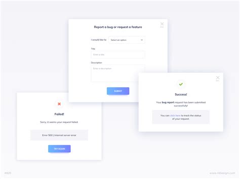 Day 820 Report A Bugrequest Feature Ui Design On Behance