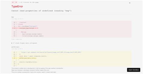 Recipe App Codesandbox