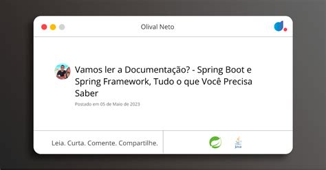 vamos ler a documentação spring boot e spring framework tudo o que