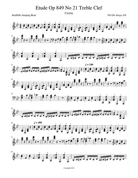 etude op 849 no 21 treble clef sheet music for piano solo