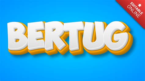 Bertug Yellow White 3d Text Effect Generator