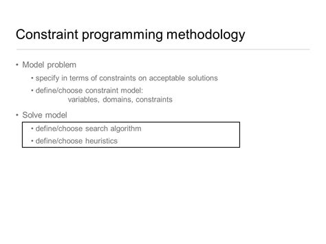 constraint programming ppt download