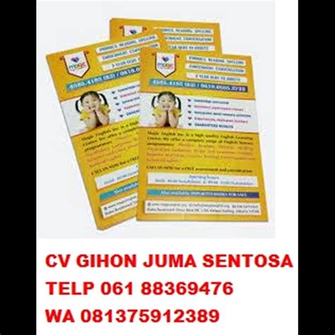 Jual Cetak Brosur Murah Dan Cepat Berkualitas Medan Gihon Juma Sentosa