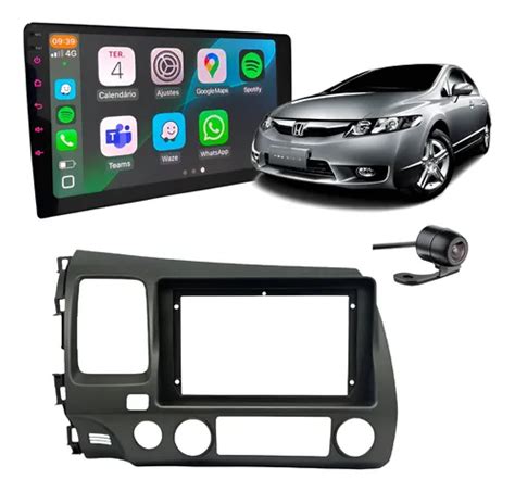 Kit Multimídia Duinb 4gb Ram 64gb 4g 9 Polegadas Civic G8 Preto Parcelamento Sem Juros