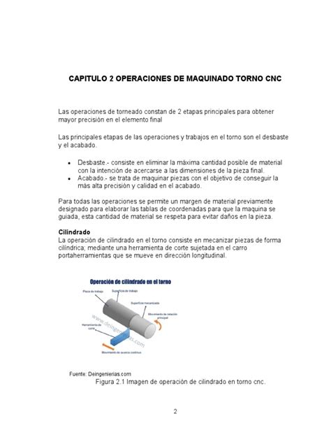 Operacion De Torno Cnc Pdf Perforar Procesos Industriales