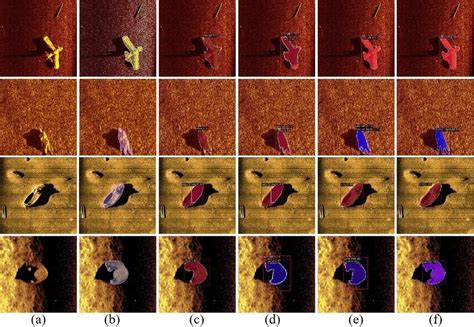 visual illustration of sss image instance segmentation results by