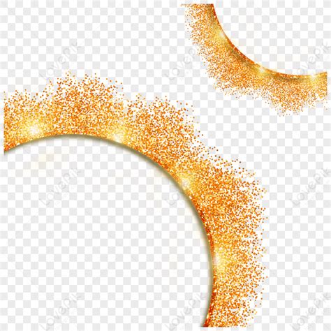 황금빛 반짝이 거친 곡선 테두리 일러스트요약스타일 Png 일러스트 무료 다운로드 Lovepik