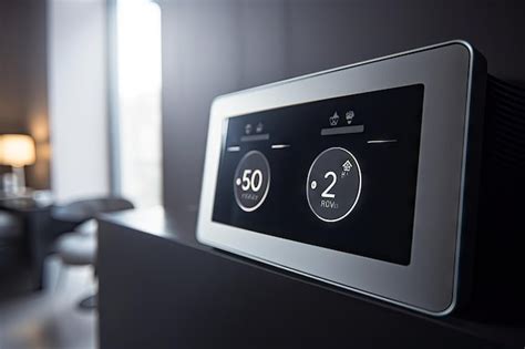 Premium AI Image Smart Thermostat Regulating Room Temperature In Smart Home Created With