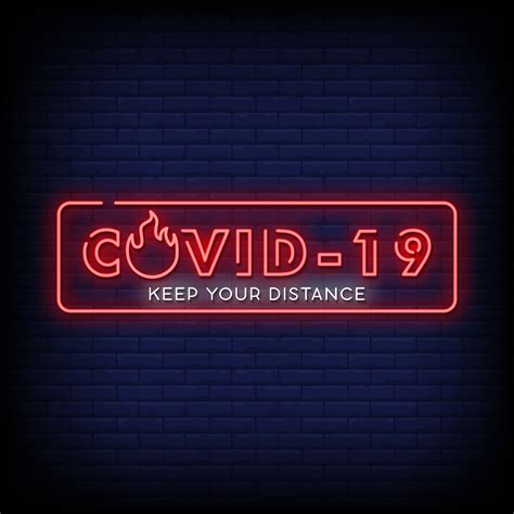 Covid Neon Signs Style Text Vector Vector Art At Vecteezy
