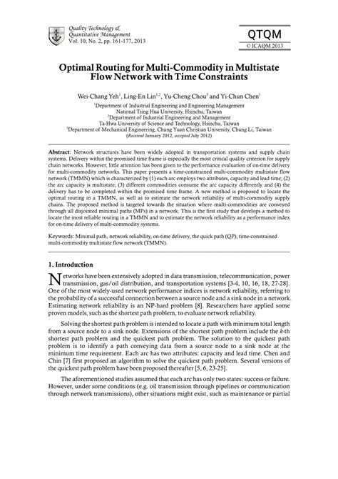 Pdf Optimal Routing For Multi Commodity In Multistate Flow Network