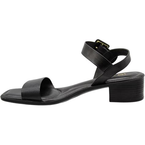 Sandália Salto Baixo Via Scarpa Confort Fivela Feminina Preto