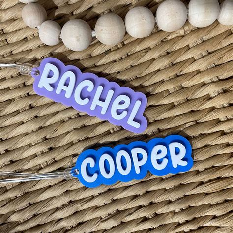 Personalised Name Bag Tag Double Layer Dreamers Lane