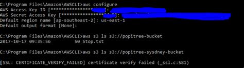 Amazon Web Services Aws Cli Ssl Issue For Regions Apart From Us East 1 Stack Overflow